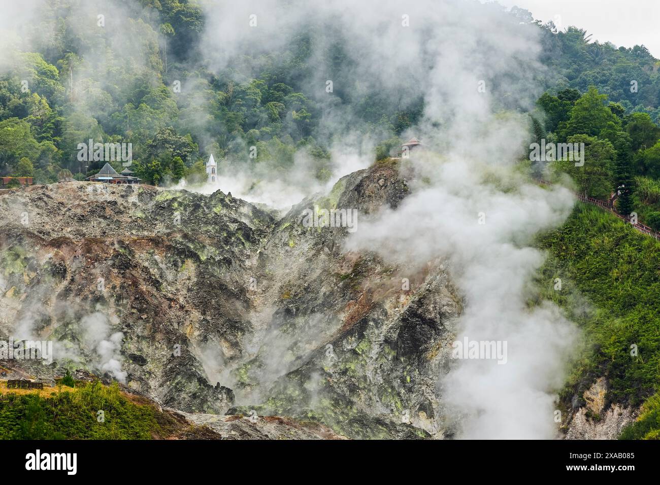 Steaming fumarole field at Bukit Kasih, a tourist park with a world ...