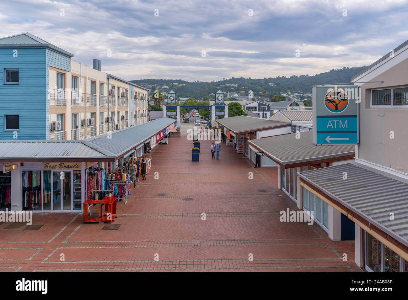 View of shops at Knysna Waterfront, Knysna, Garden Route, Western Cape ...