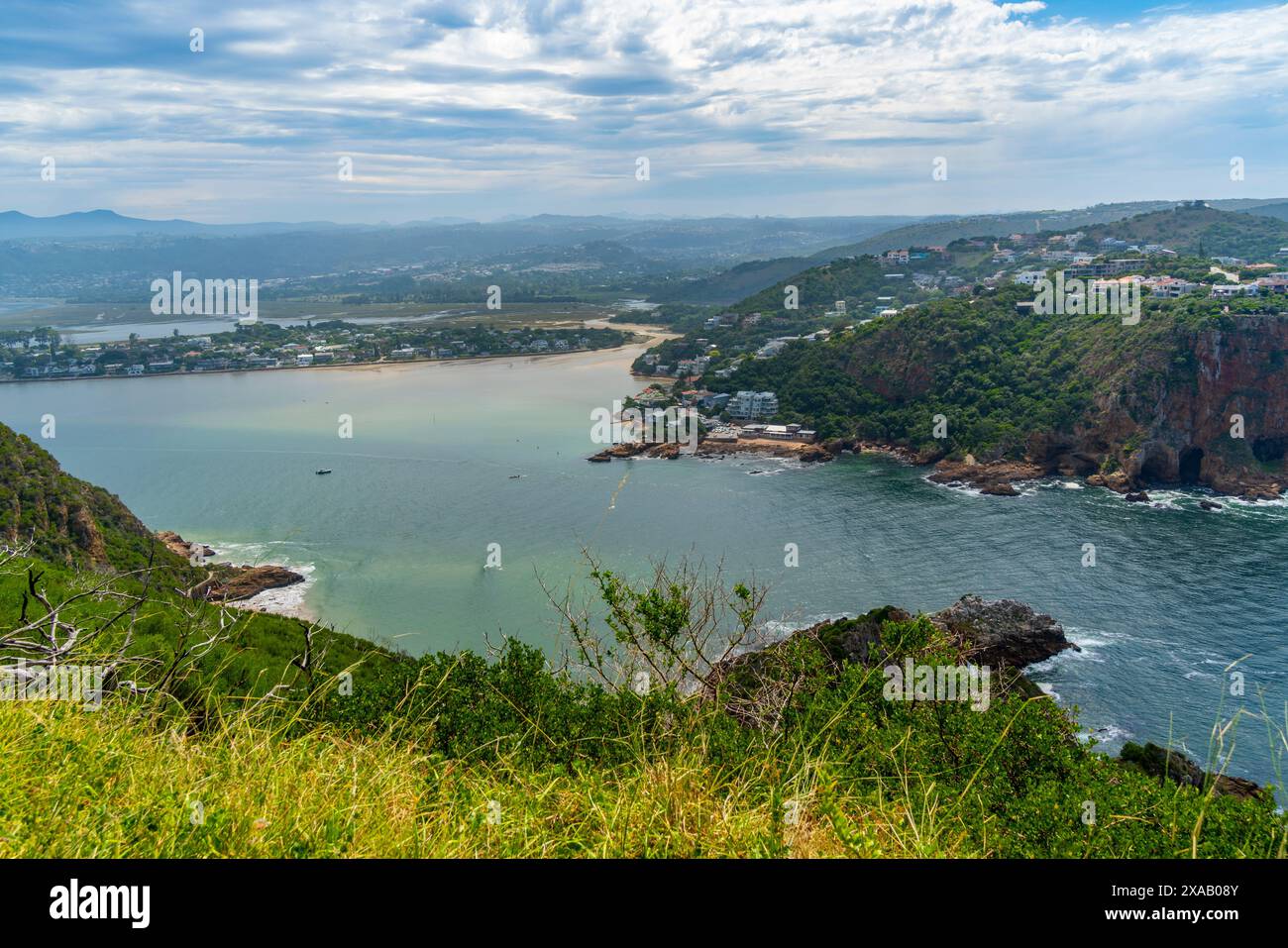 View of the Heads and Knysna River from Featherbed Nature Reserve ...