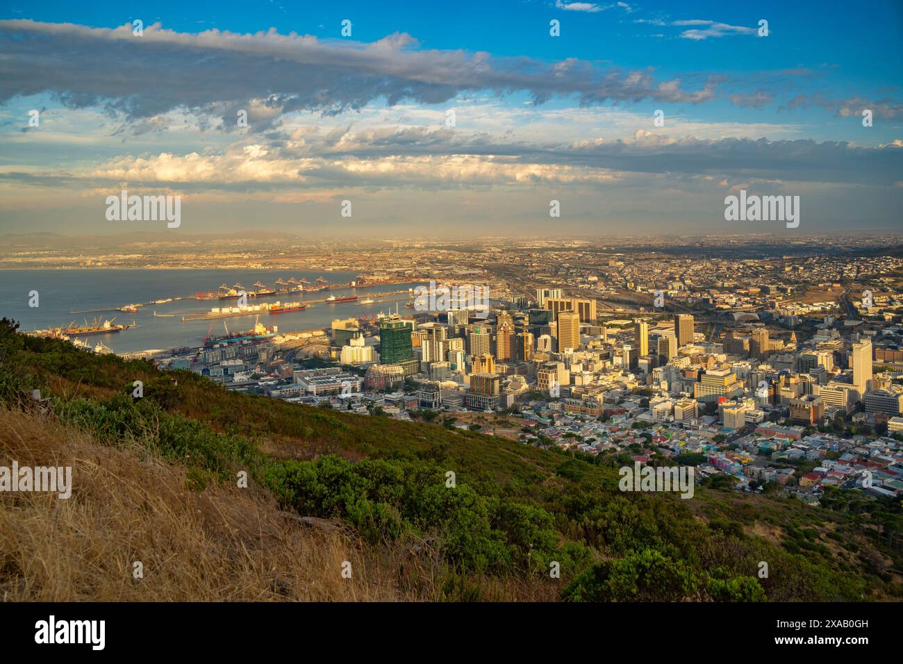 View of Cape Town from Signal Hill at sunset, Cape Town, Western Cape ...