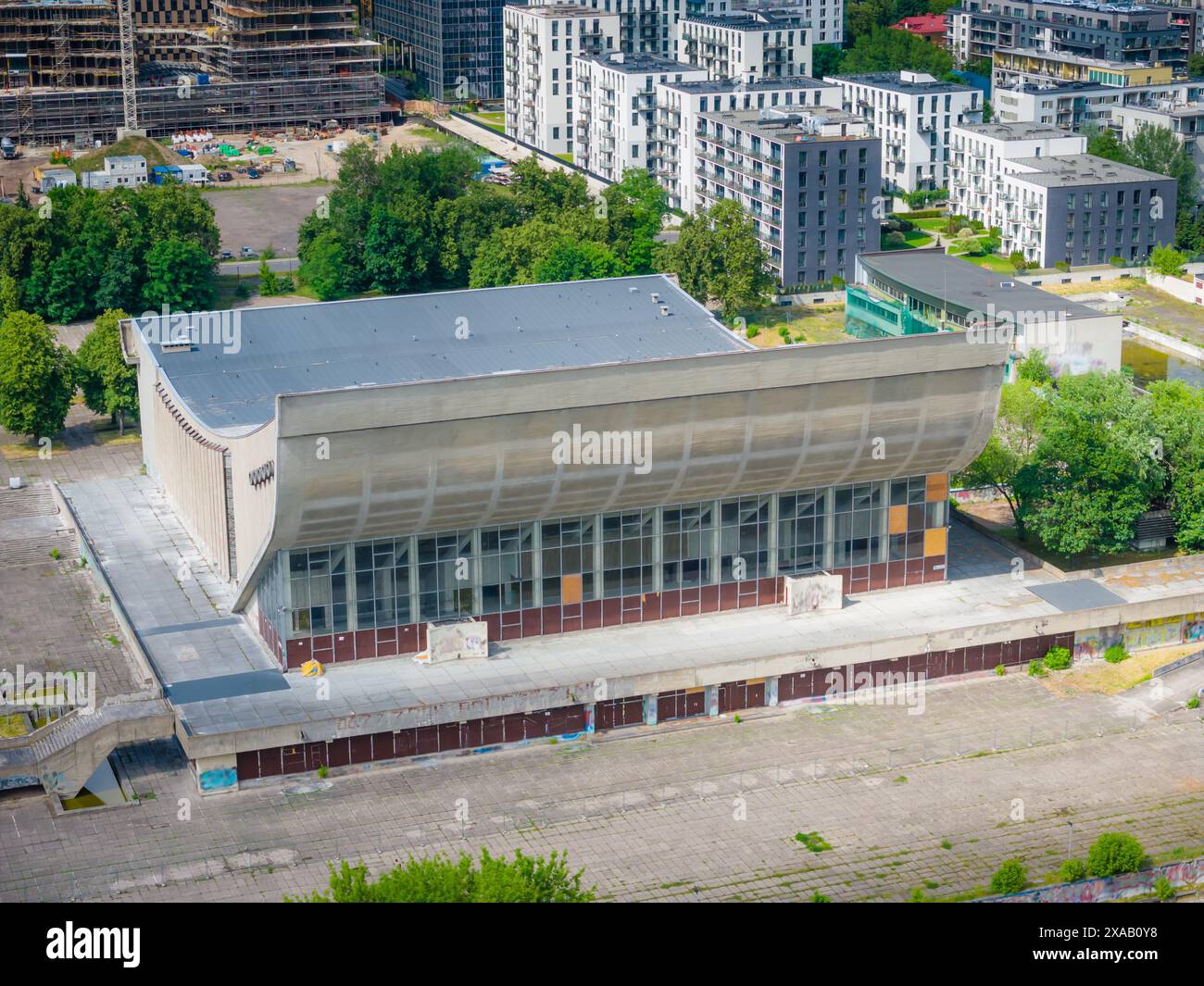 Palace of Culture and Sports in Vilnius, Lithuania. Abandoned soviet ...