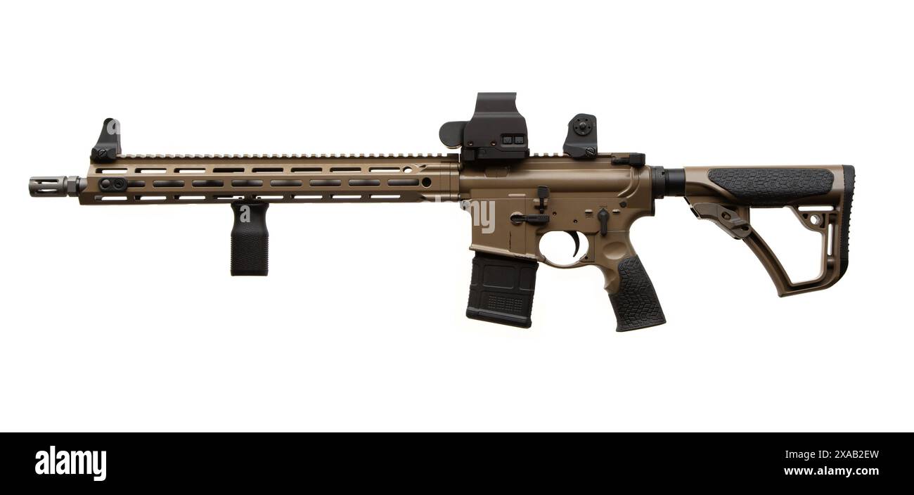 Modern automatic rifle isolated on white background. Weapons for police ...