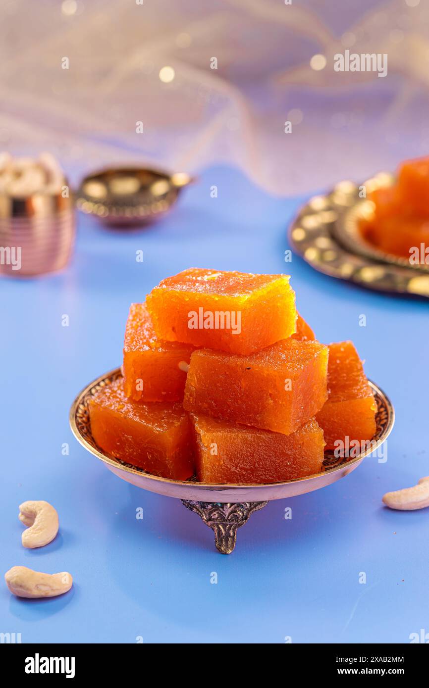 Indian-Kerala sweet dish-Halwa or Halva ,arranged in a festive ...