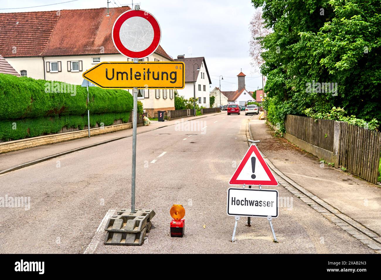 Achsheim, Bavaria, Germany - June 3, 2024: Roadblock in Achsheim ...