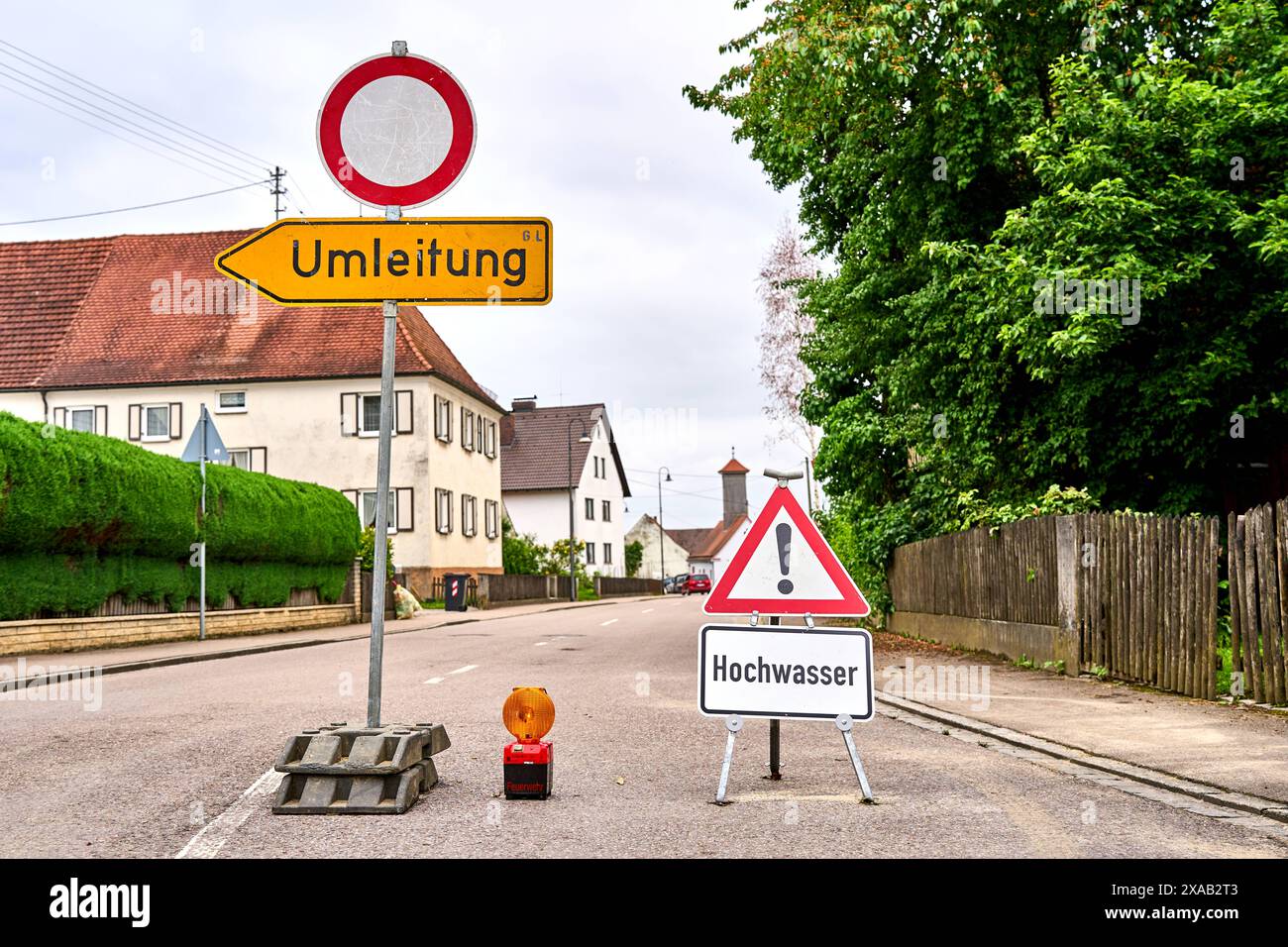 Achsheim, Bavaria, Germany - June 3, 2024: Roadblock in Achsheim ...
