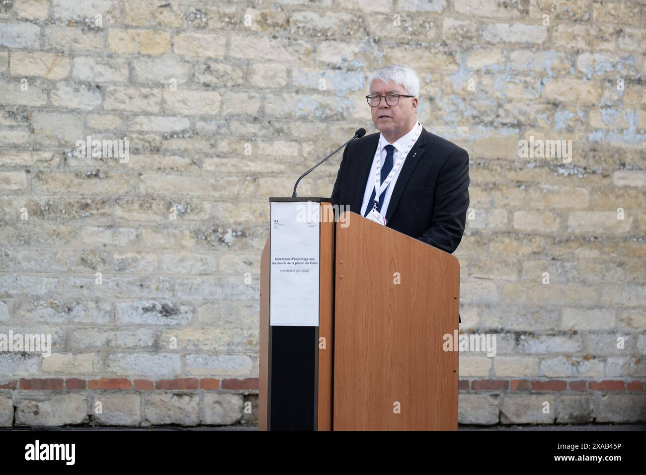 Caen, France. 05th June, 2024. Gerard Fournier attends a ceremony at ...