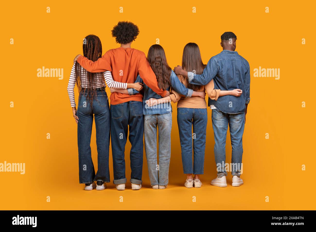 Diverse Group of Friends Standing Back to Back Stock Photo - Alamy