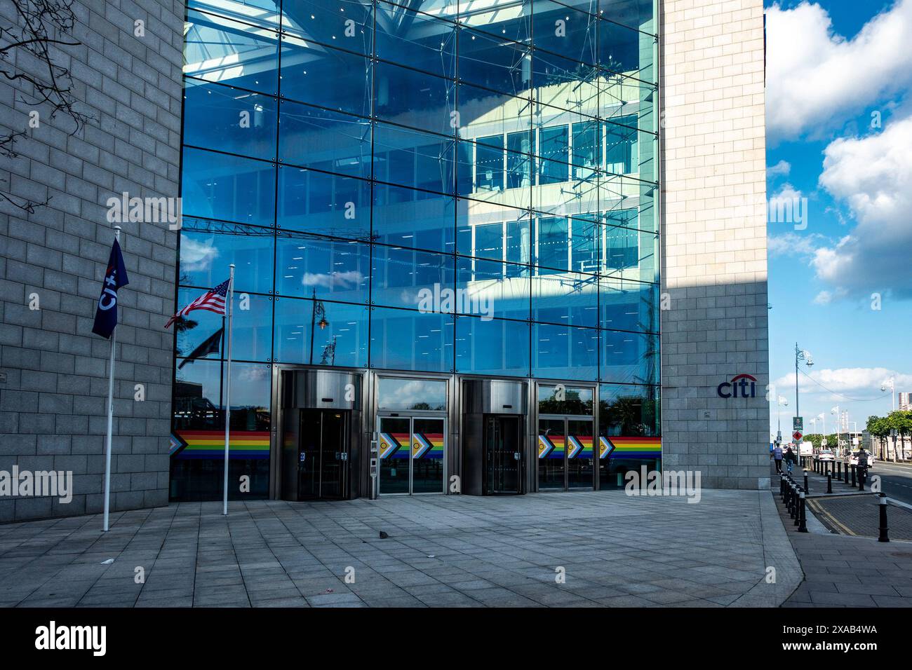 Citi Bank offices, North Wall Quay wit Pride Flags in Dublin, Ireland ...
