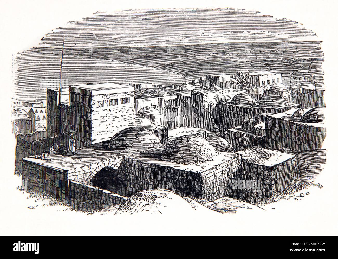 Wood Engraving of Joppa (Jaffa) looking to the North in Antique 19th ...