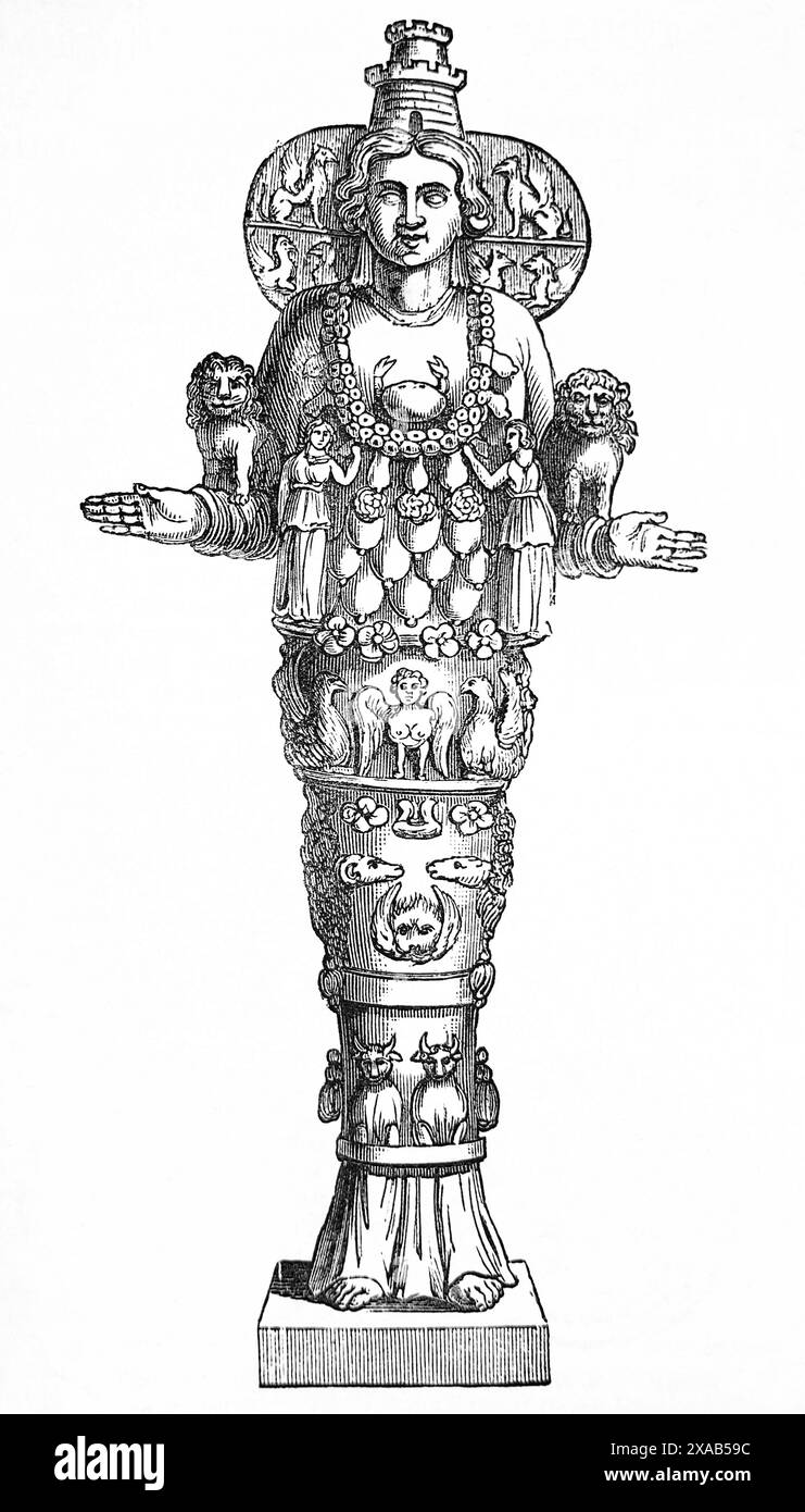 Wood Engraving of Diana of Ephesus Roman Goddess of Fertility19th ...