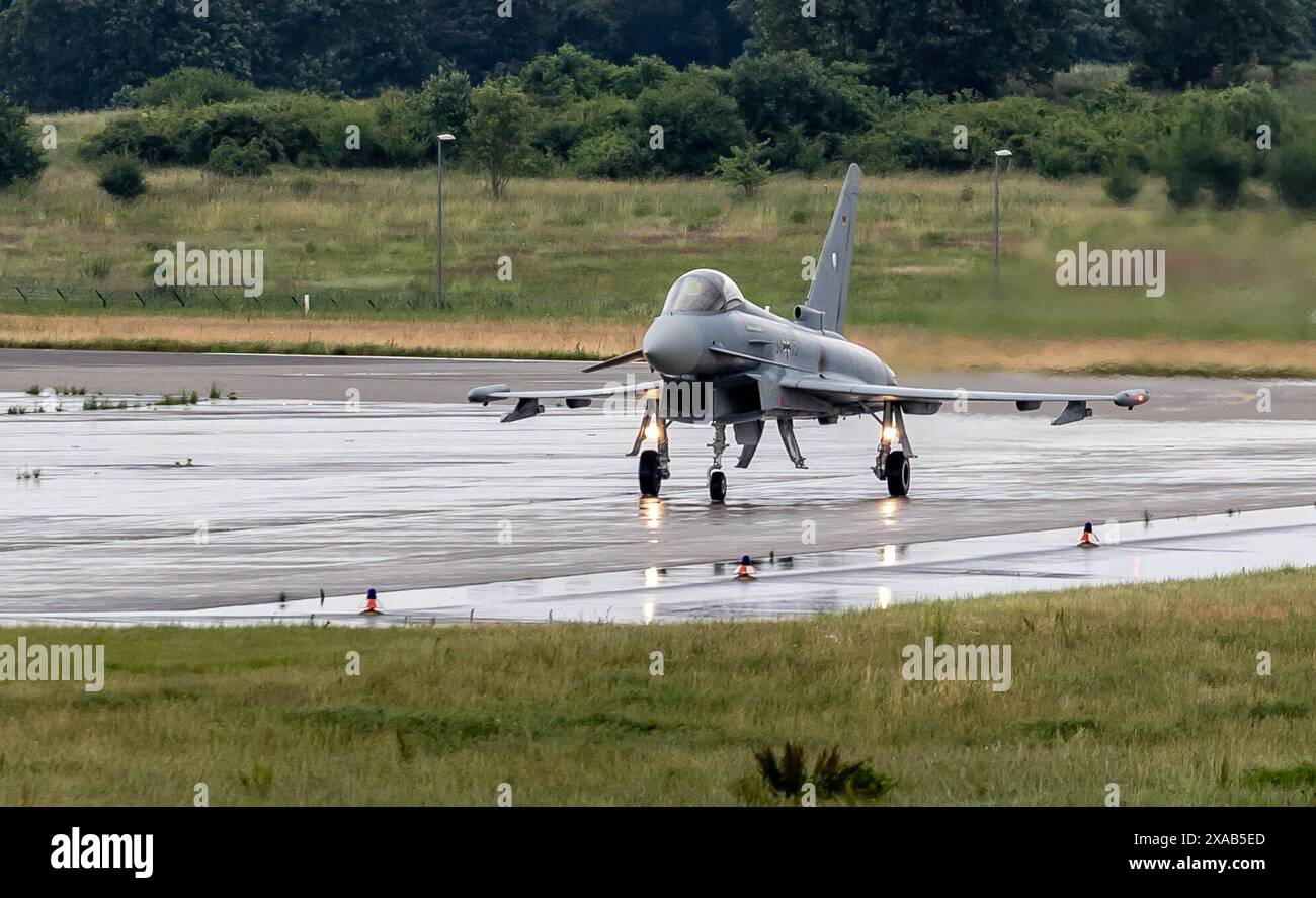 Kampfjet Bundeswehr Eurofighter Berlin, 05.06.2024: Luftfahrtschau ILA. Kampfjet Eurofighter am ...