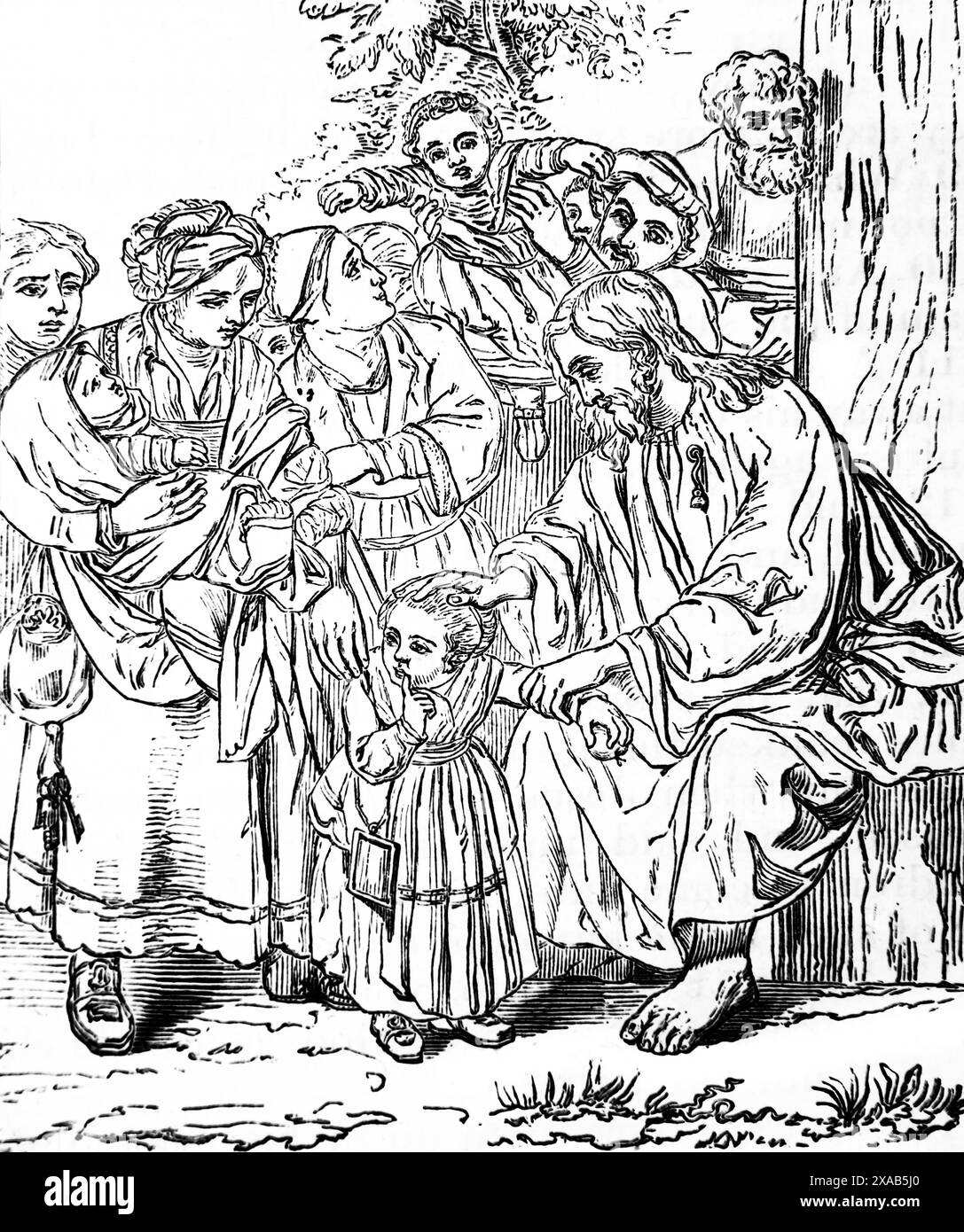 illustration of Jesus Christ Blessing Little Children - Rembrandt ...