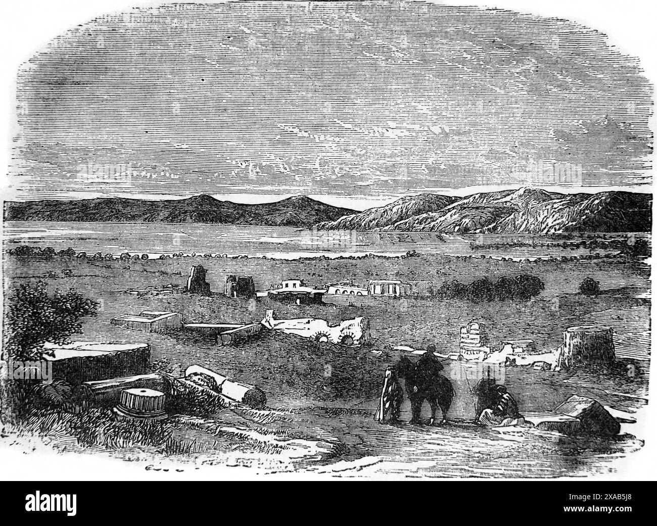 Wood Engraving of the Ruins of Tell Hoom the Supposed Site of Capernaum ...