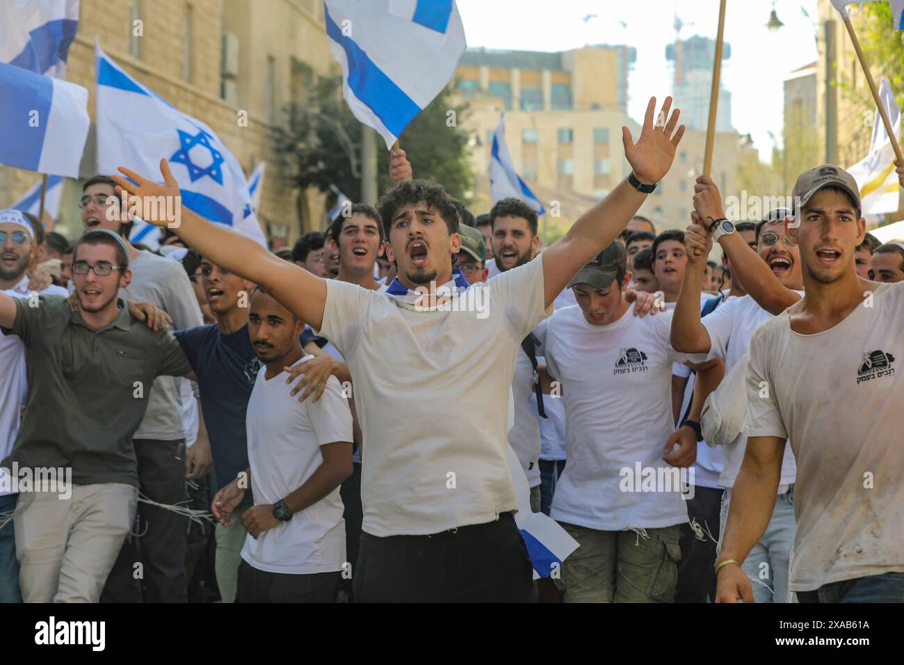 Jerusalem, Israel. 5th June 2024, Very enthusiastic young boys at the ...