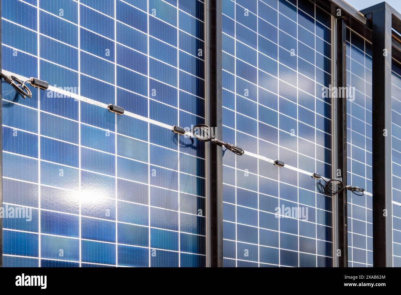 Back side of solar panels. Production and installation of solar panels ...