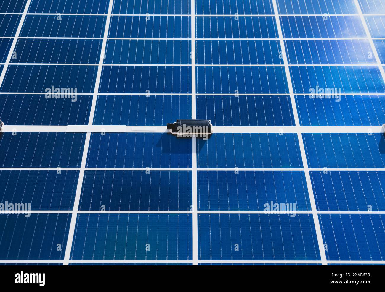 Closeup photo of back side of solar panels. Production and installation ...
