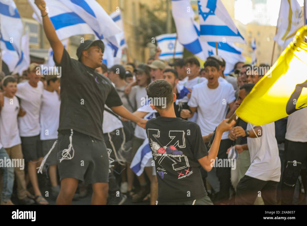 Jerusalem, Israel. 5th June 2024, Very enthusiastic young boys at the ...