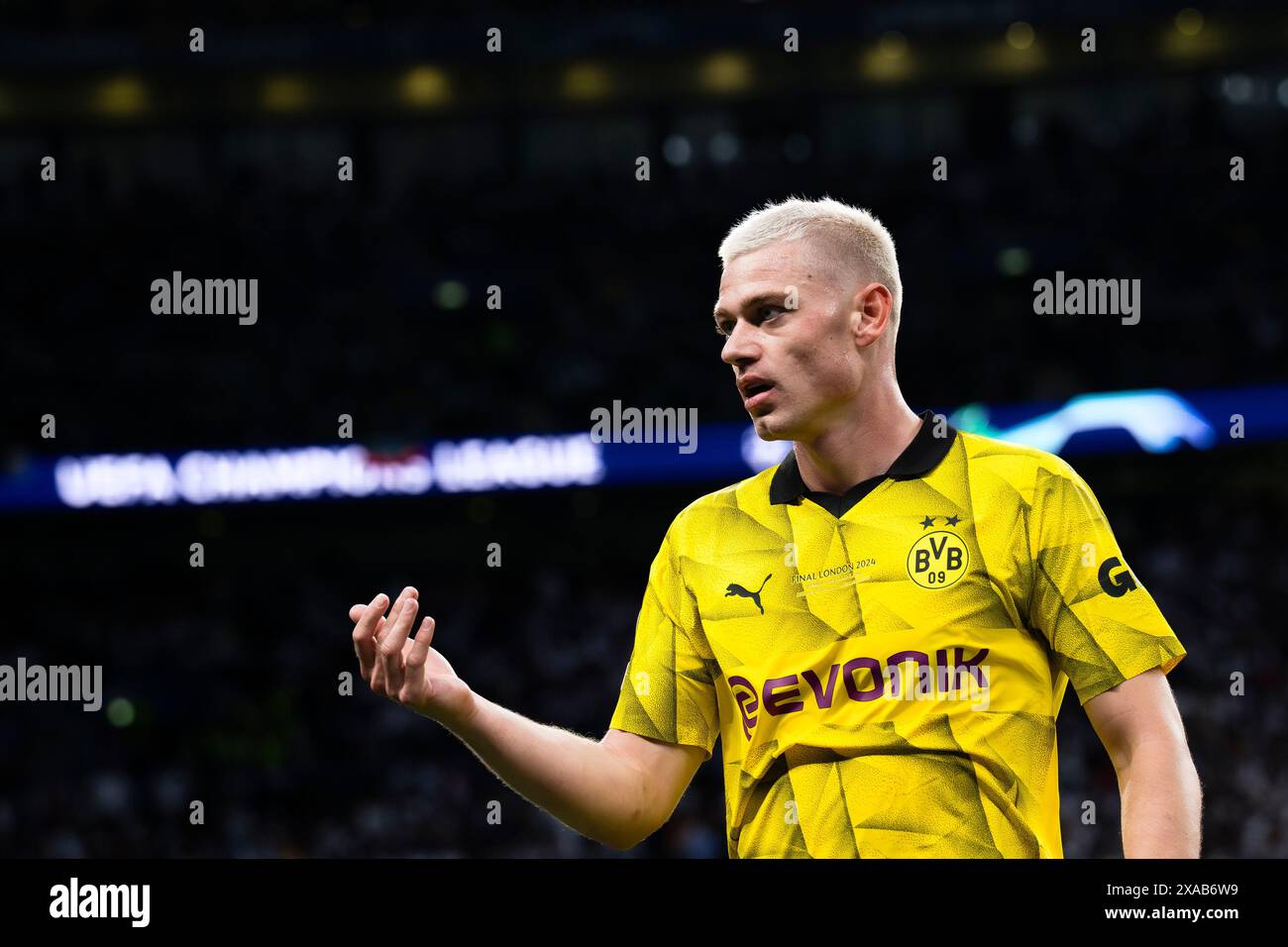 London, United Kingdom. 1 June 2024. Julian Ryerson of Borussia ...