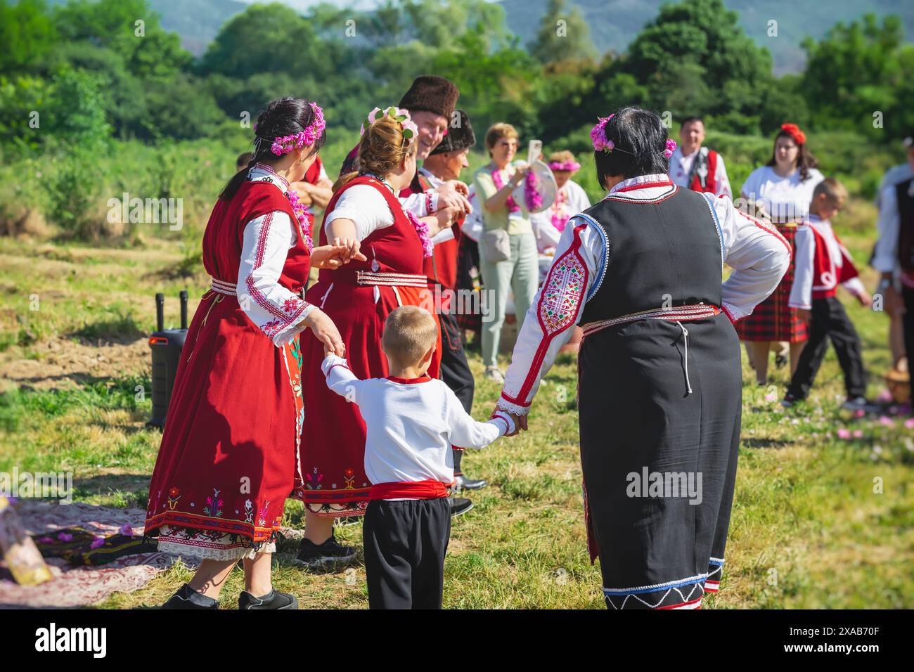 Bulgarian folklore. People dancing folk dance. Rose Valley Traditional ...