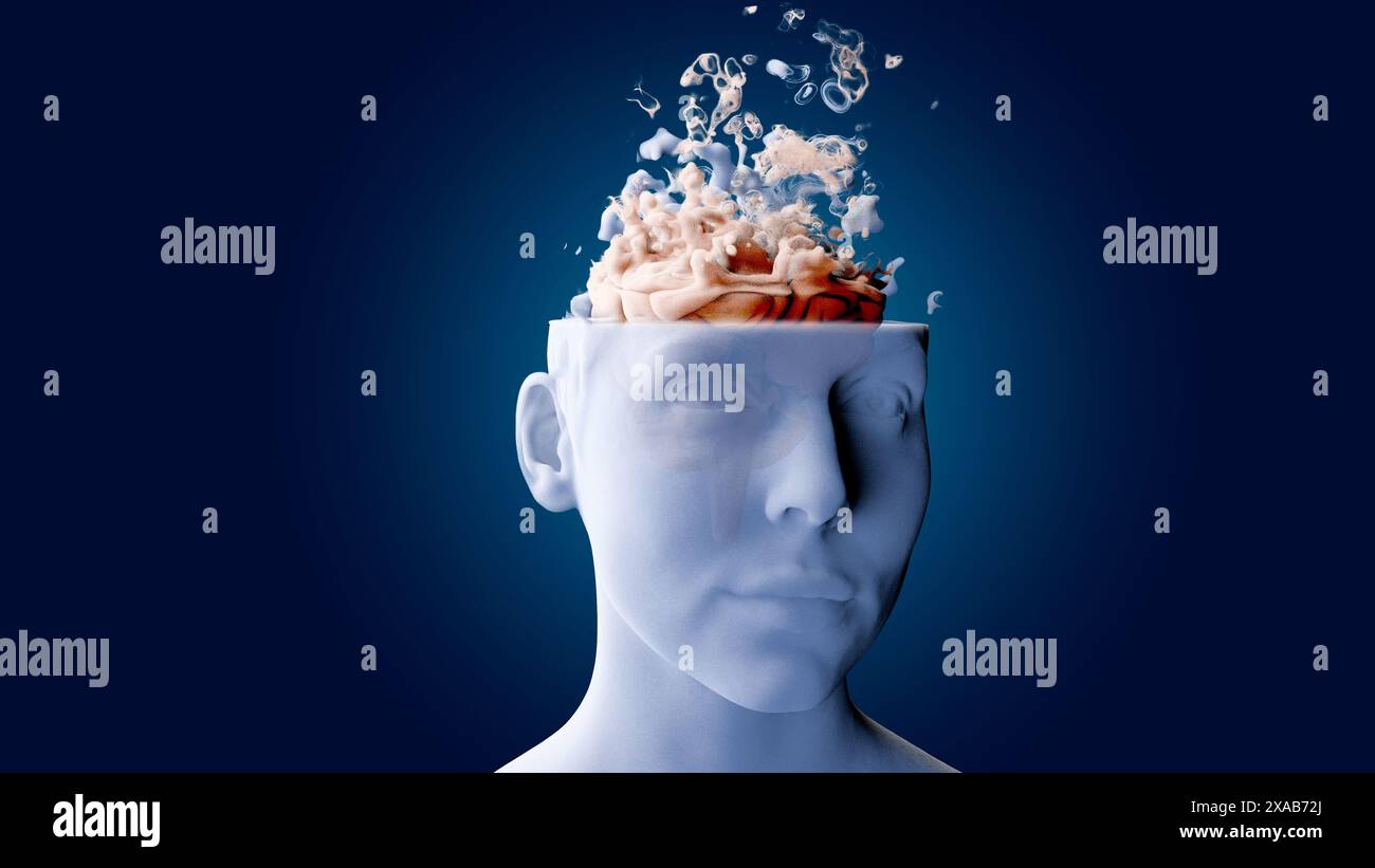 Face seen from the side. Memory lapses. Brain degenerative diseases ...