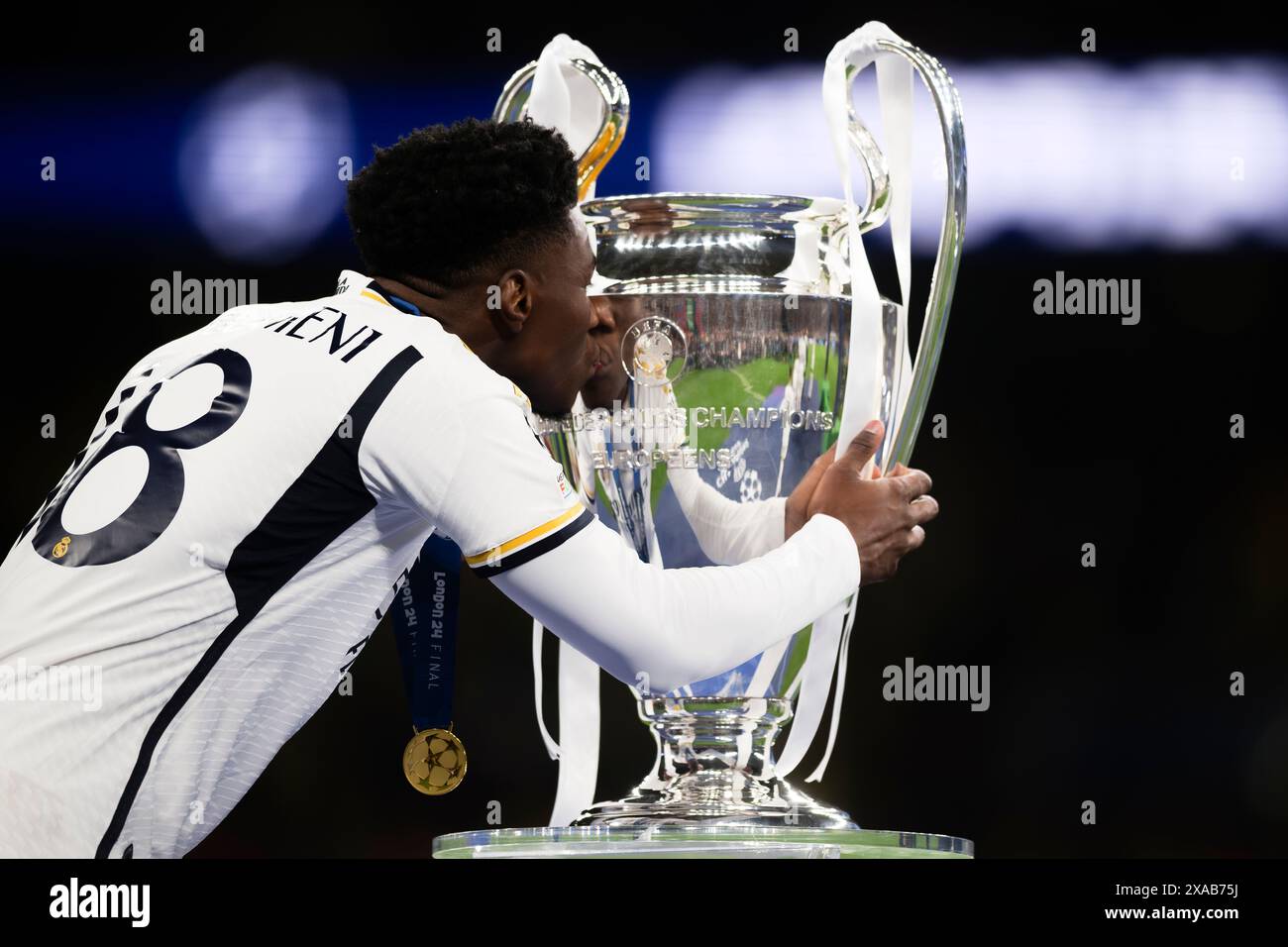 London, United Kingdom. 1 June 2024. Aurelien Tchouameni of Real Madrid ...