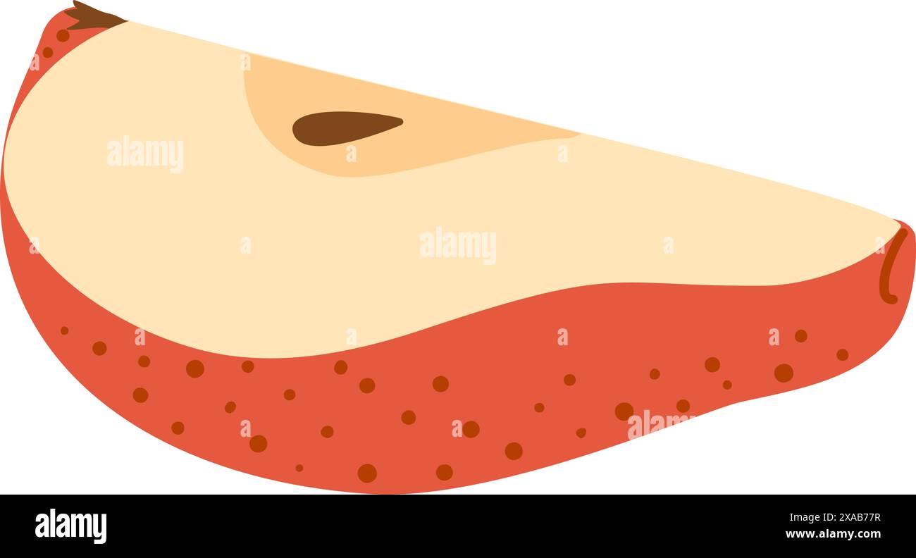 Cut red pear cartoon icon. Cross section of cut fresh, juicy red pear ...