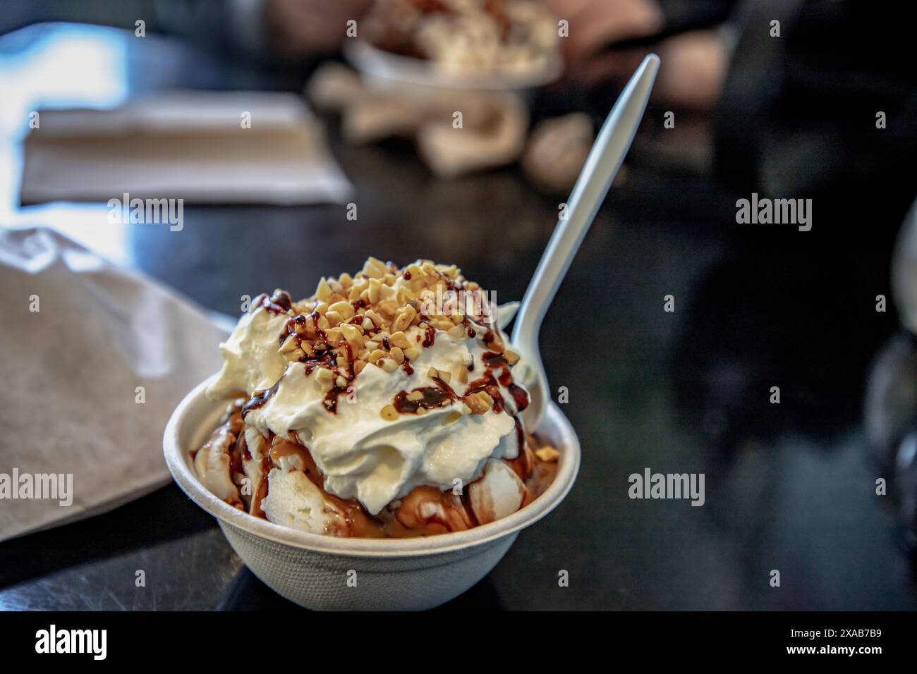 Taking a break with some ice cream Stock Photo - Alamy