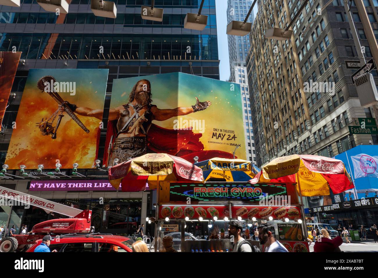 Times Square buildings are covered with bright electronic billboards 24 ...