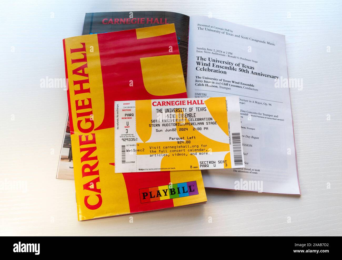 Playbilll and ticket from the Carnegie Hall performance of the ...