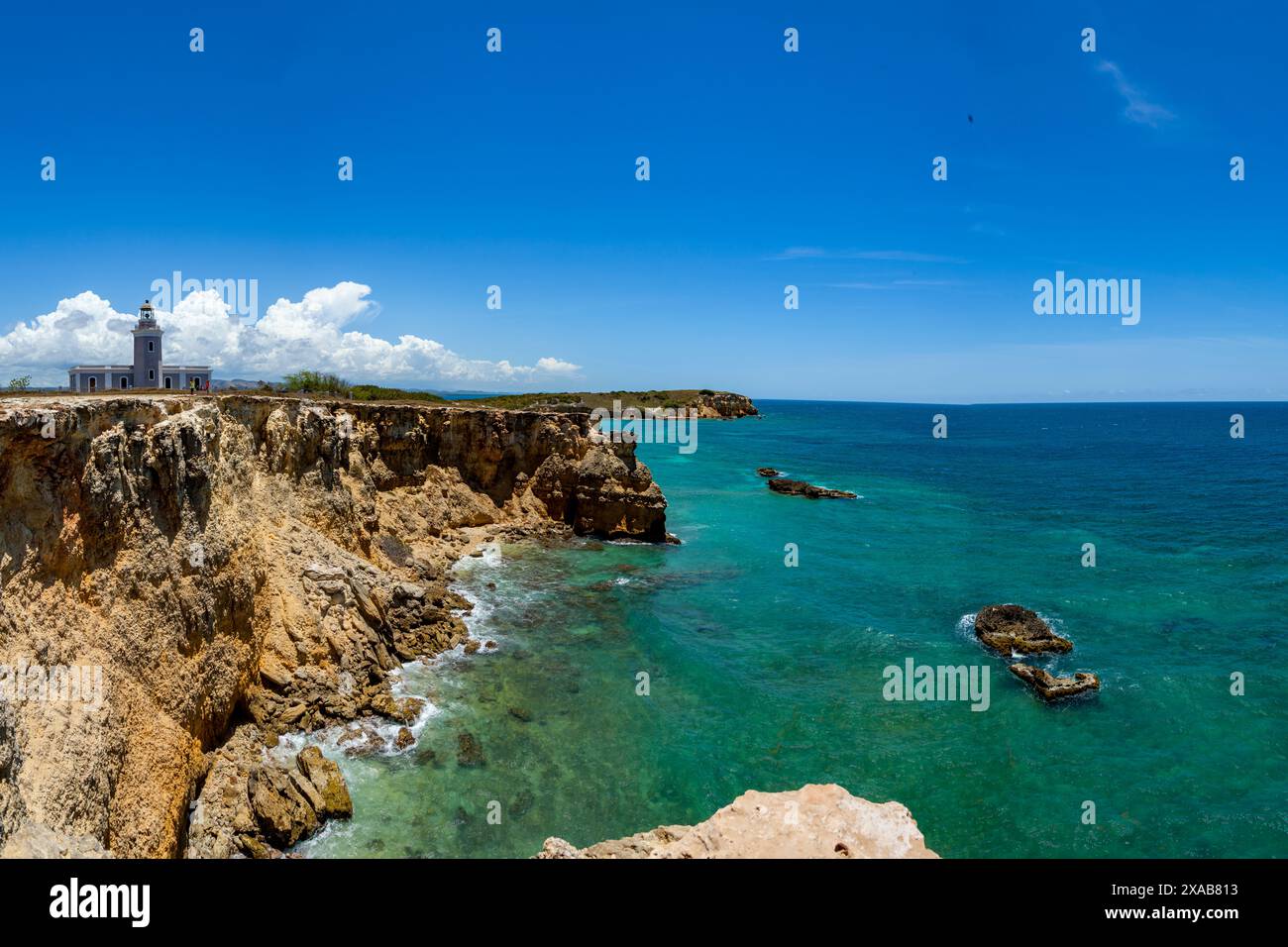 Cabo Rojo's rocky shoreline in Puerto Rico's aqua blue crystal clear ...