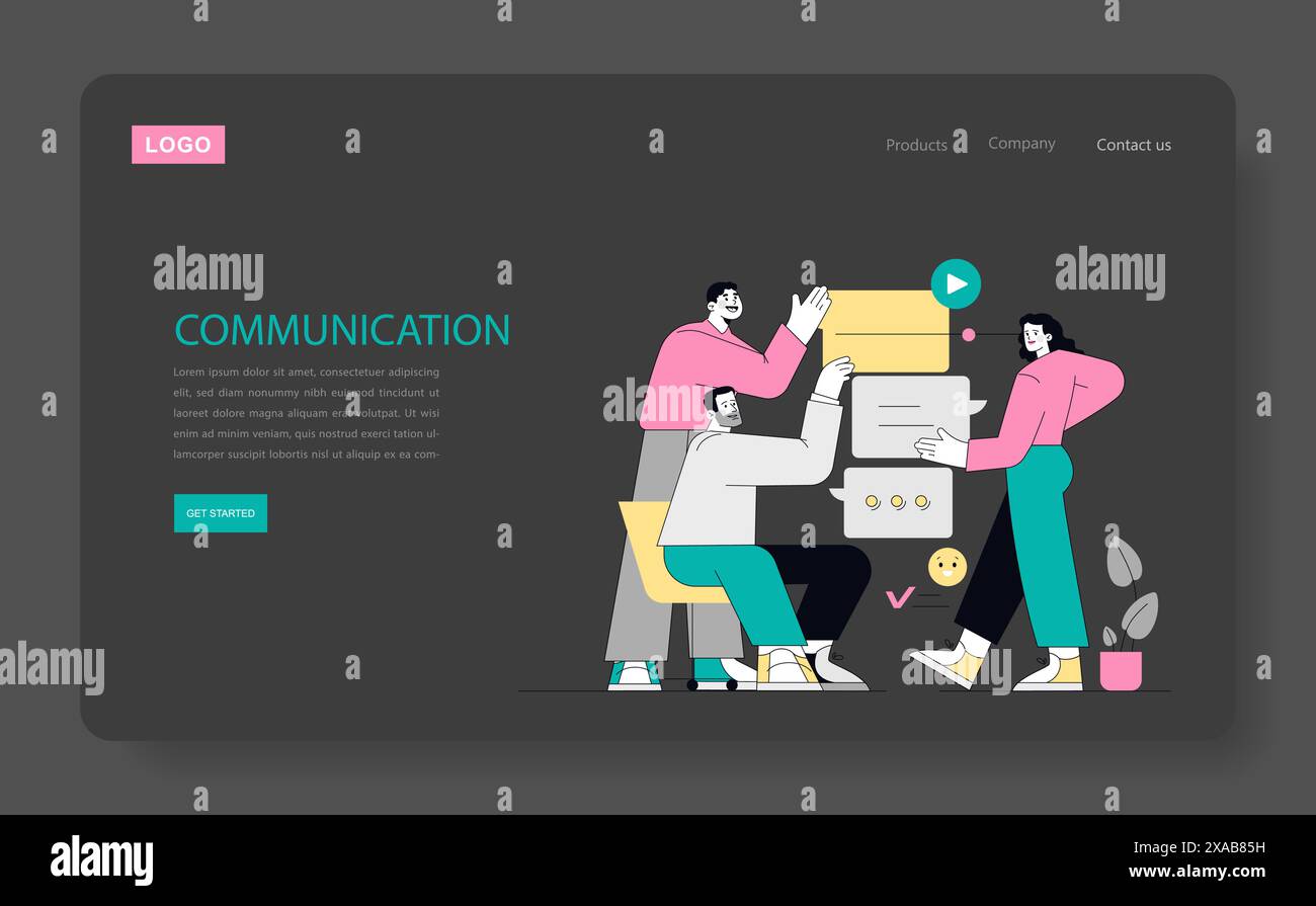 Soft Skills concept. Illustration of effective workplace communication ...