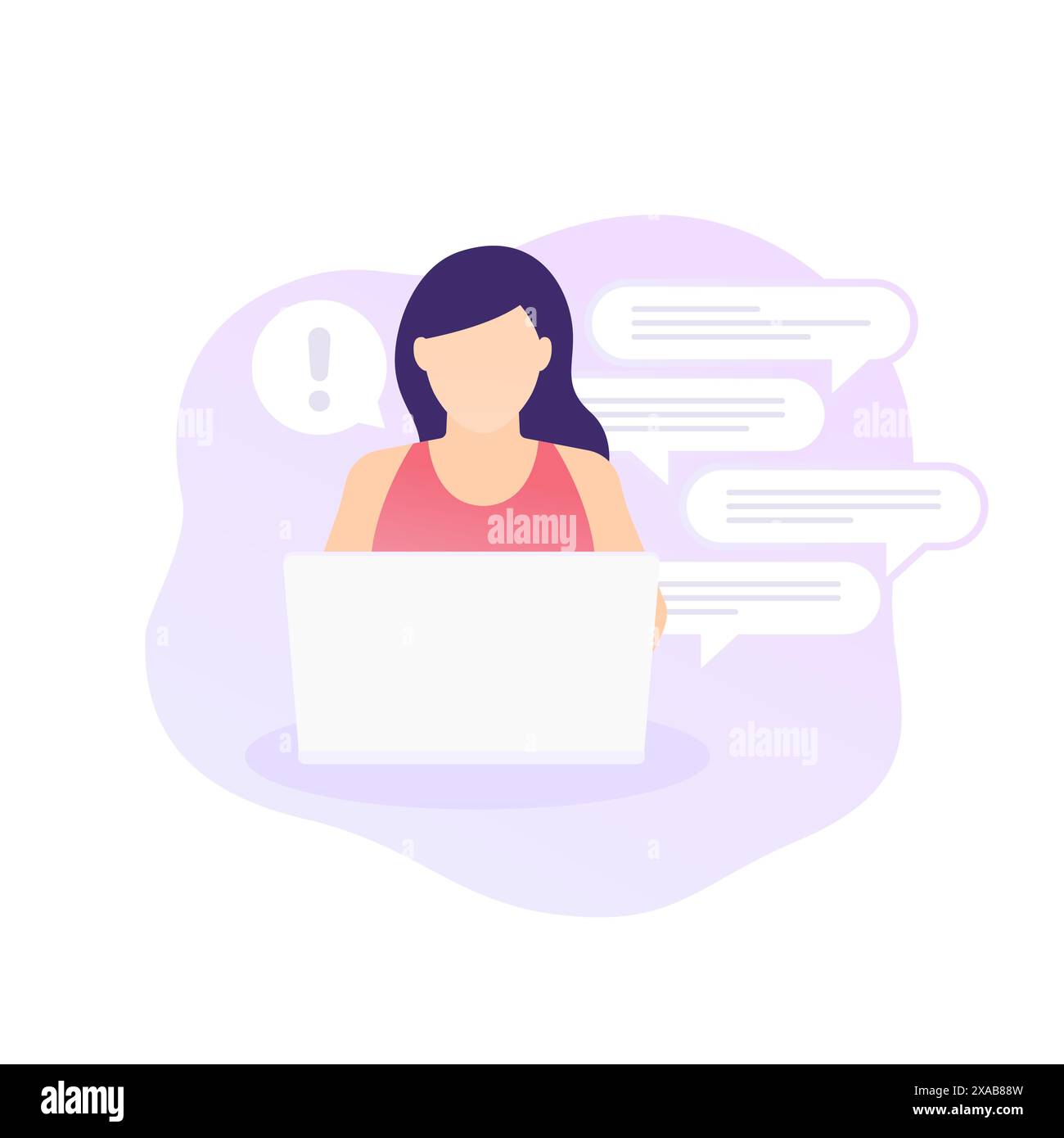 too many messages or emails vector illustration Stock Vector Image ...