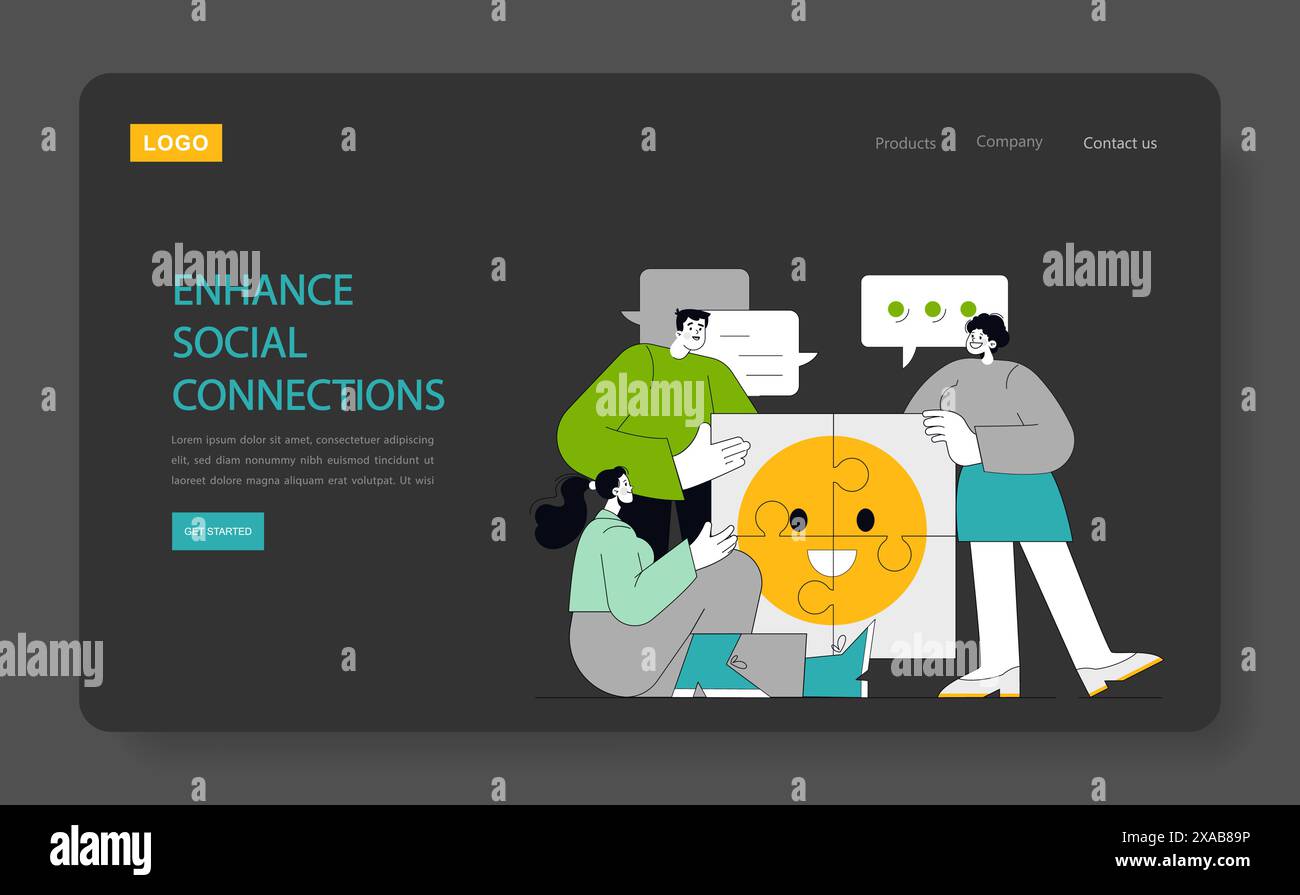 Employee well-being concept. Illustration emphasizes teamwork in ...