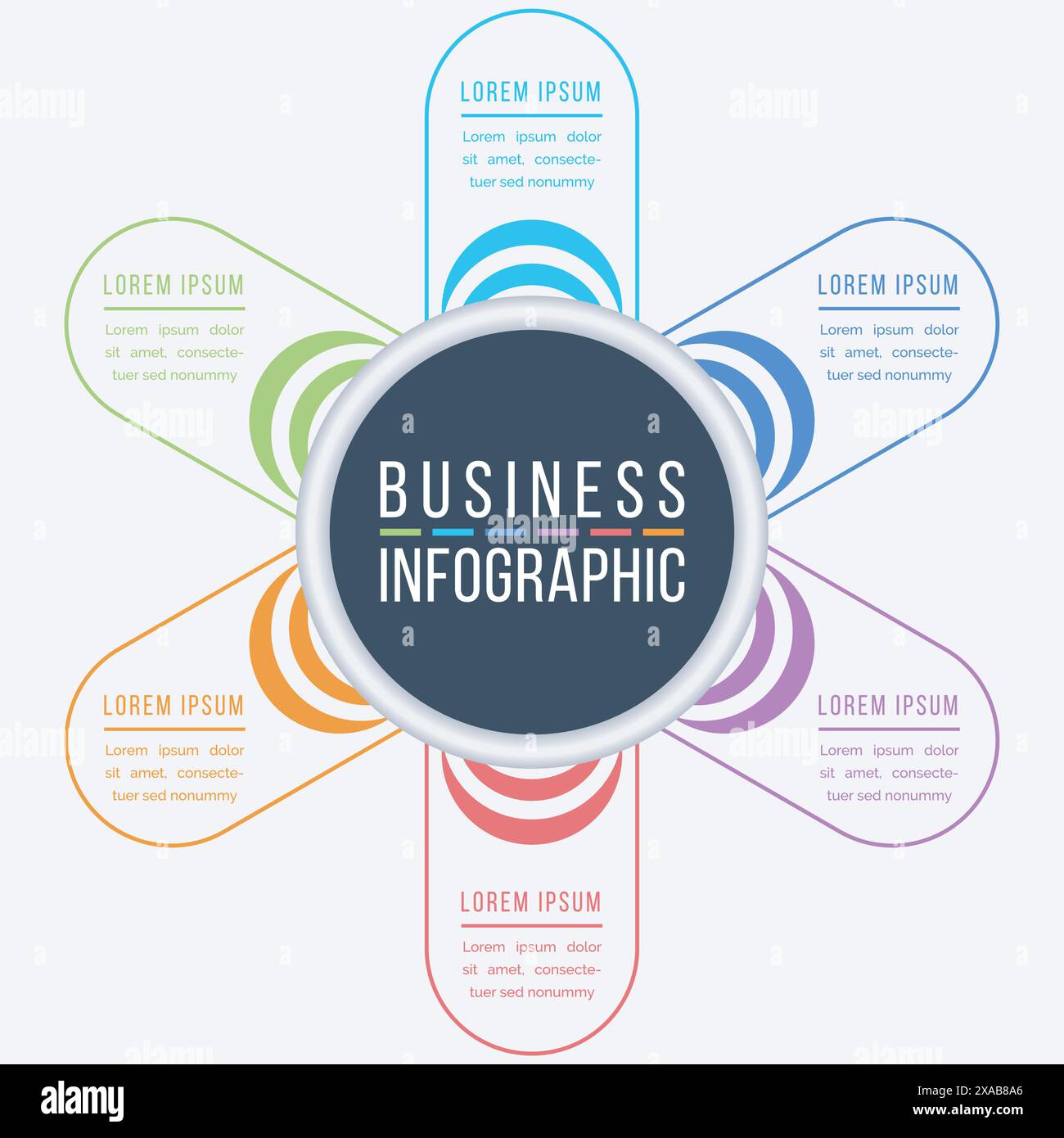 Infographic design 6 Steps, objects, elements or options business ...