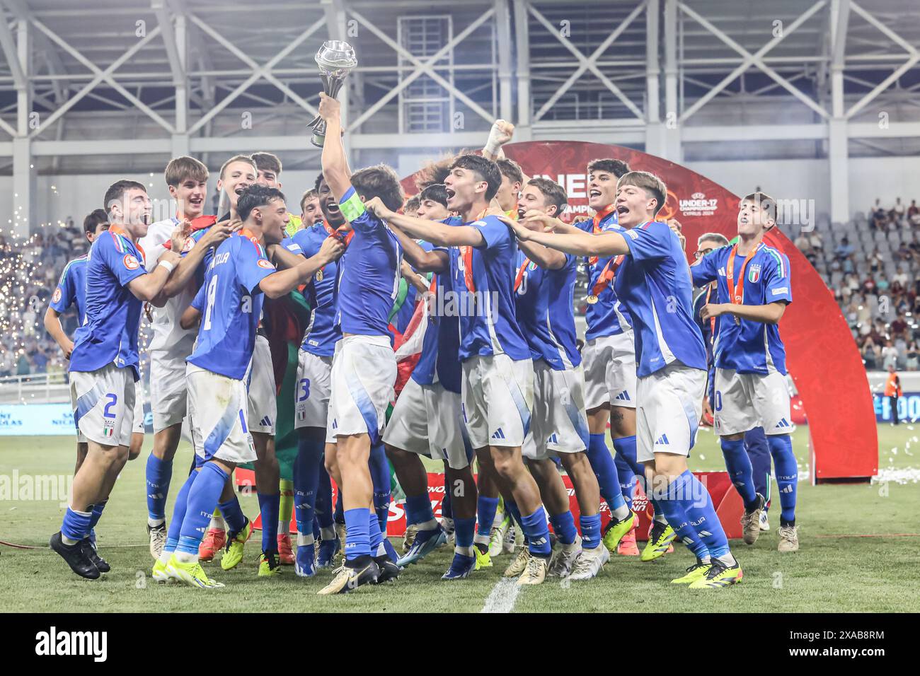 Limassol, Cyprus. 05th June, 2024. Italy U17 celebrate their trophy ...