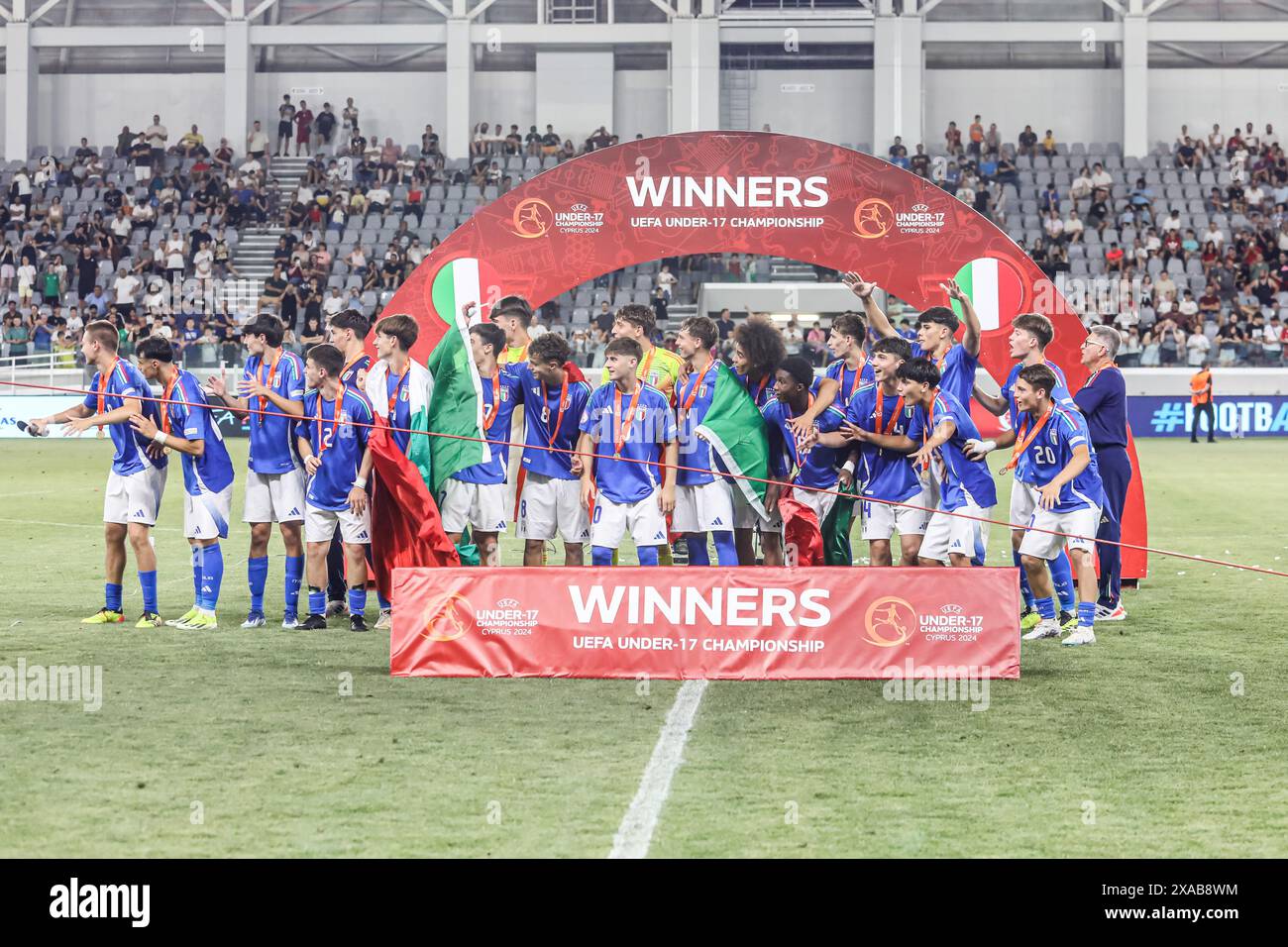 Limassol, Cyprus. 05th June, 2024. Italy U17 players re waiting for the ...