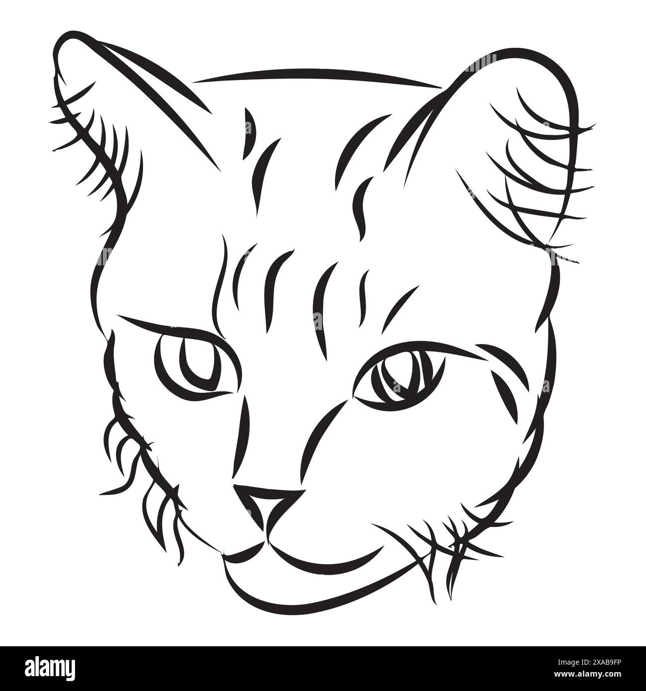 A simple cat in doodle style. Vector illustration on white background ...