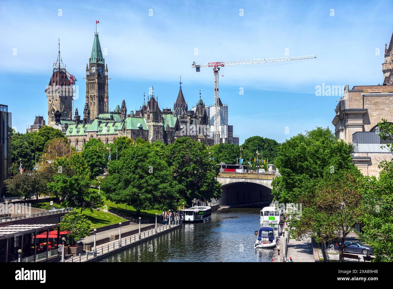 Ottawa landmarks, The Parliament Buildings, L, and Rideau Canal on the ...