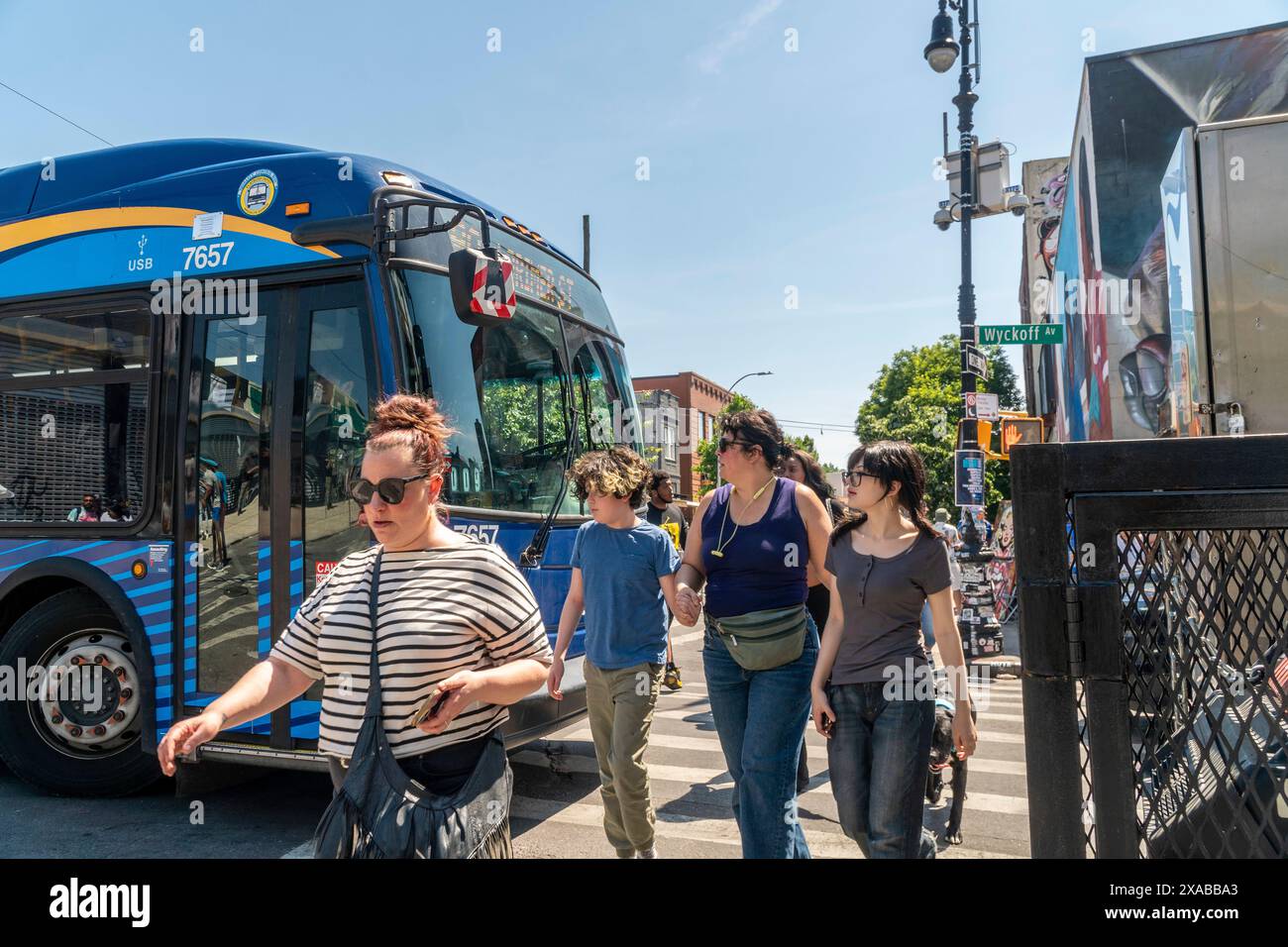 NYCTA bus in Bushwick in Brooklyn in New York on Saturday, June 1, 2024 ...