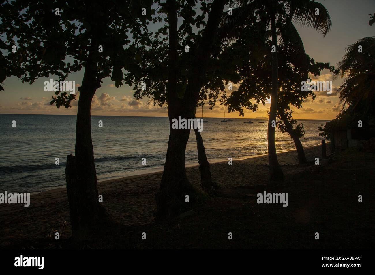 Sunset over Rincón Beach in Puerto Rico, a heavenly tropical paradise ...