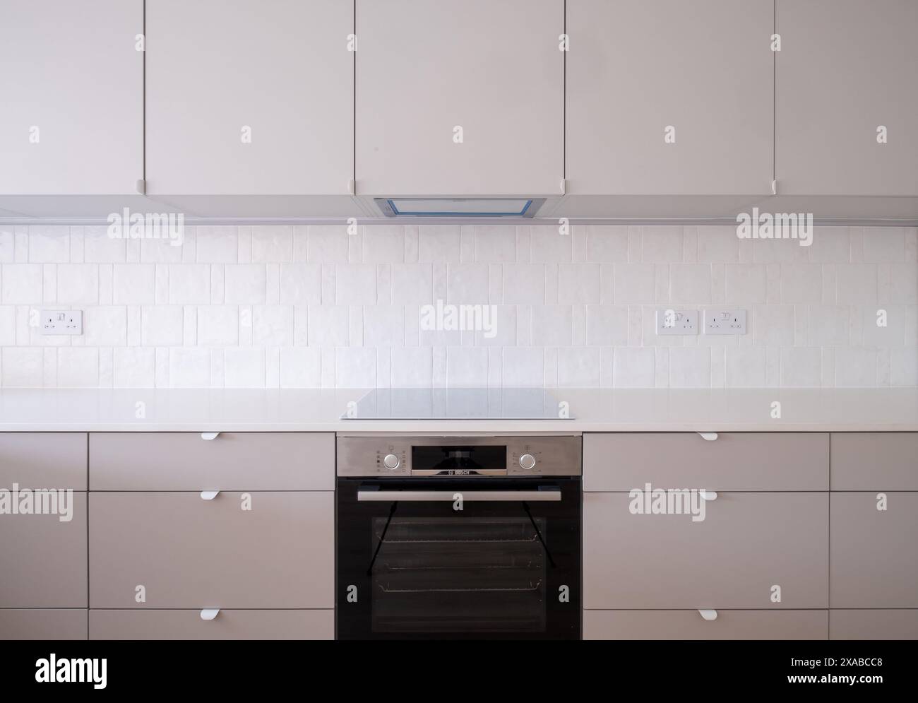 Modern, contemporary two tone kitchen in contrasting grey and cashmere ...