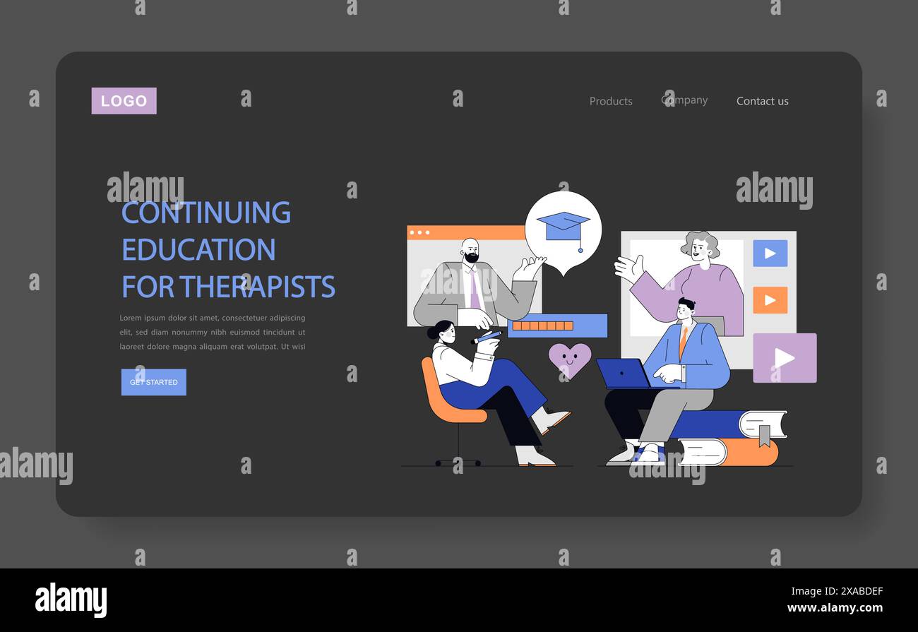 Online Education concept. Professionals enhance skills through web ...