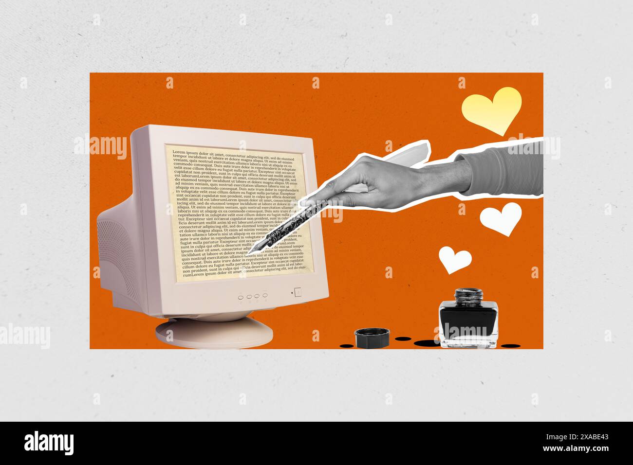 Composite sketch image trend artwork photo collage of old vintage ...