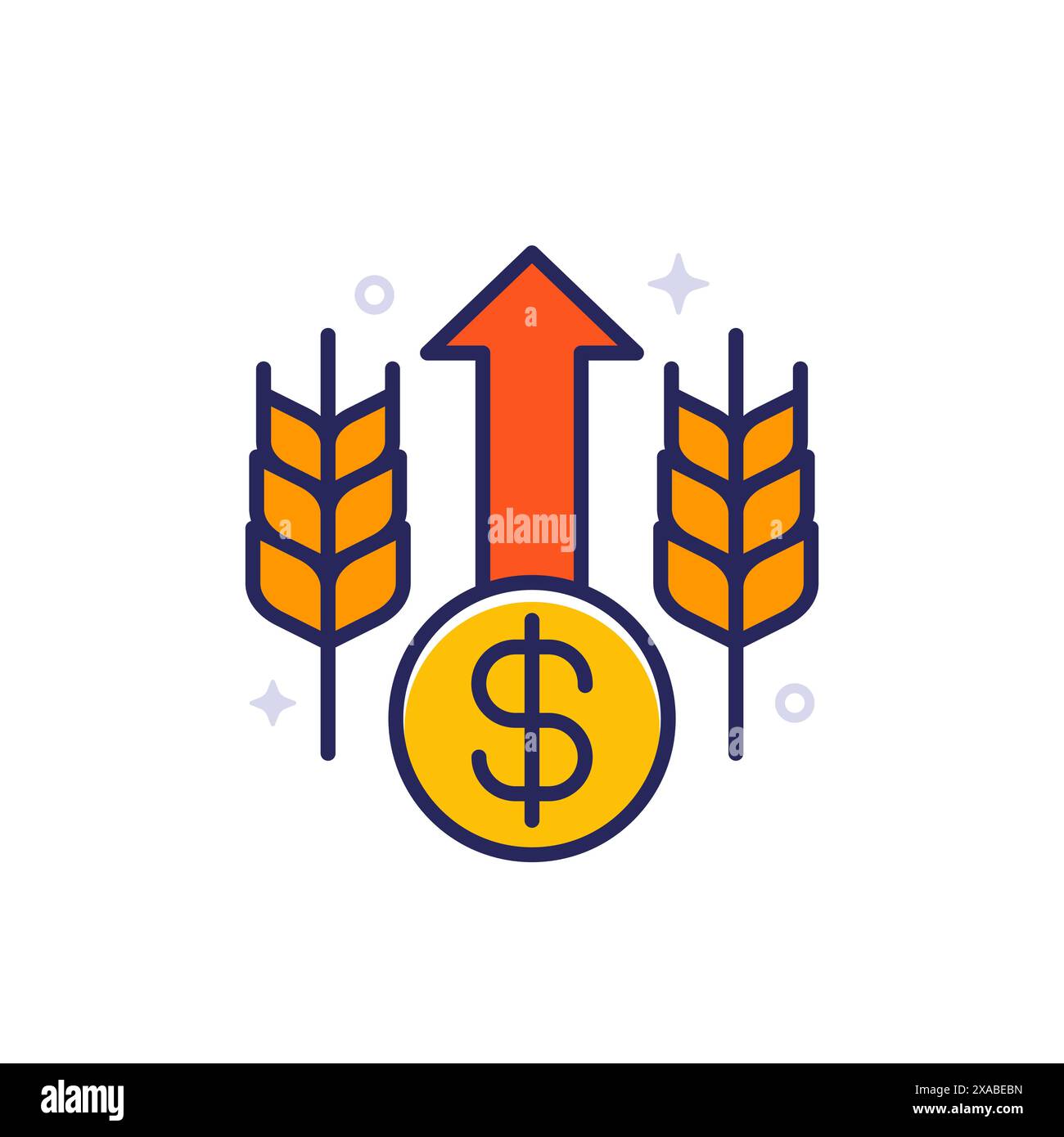 Food prices growing icon with outline Stock Vector Image & Art - Alamy
