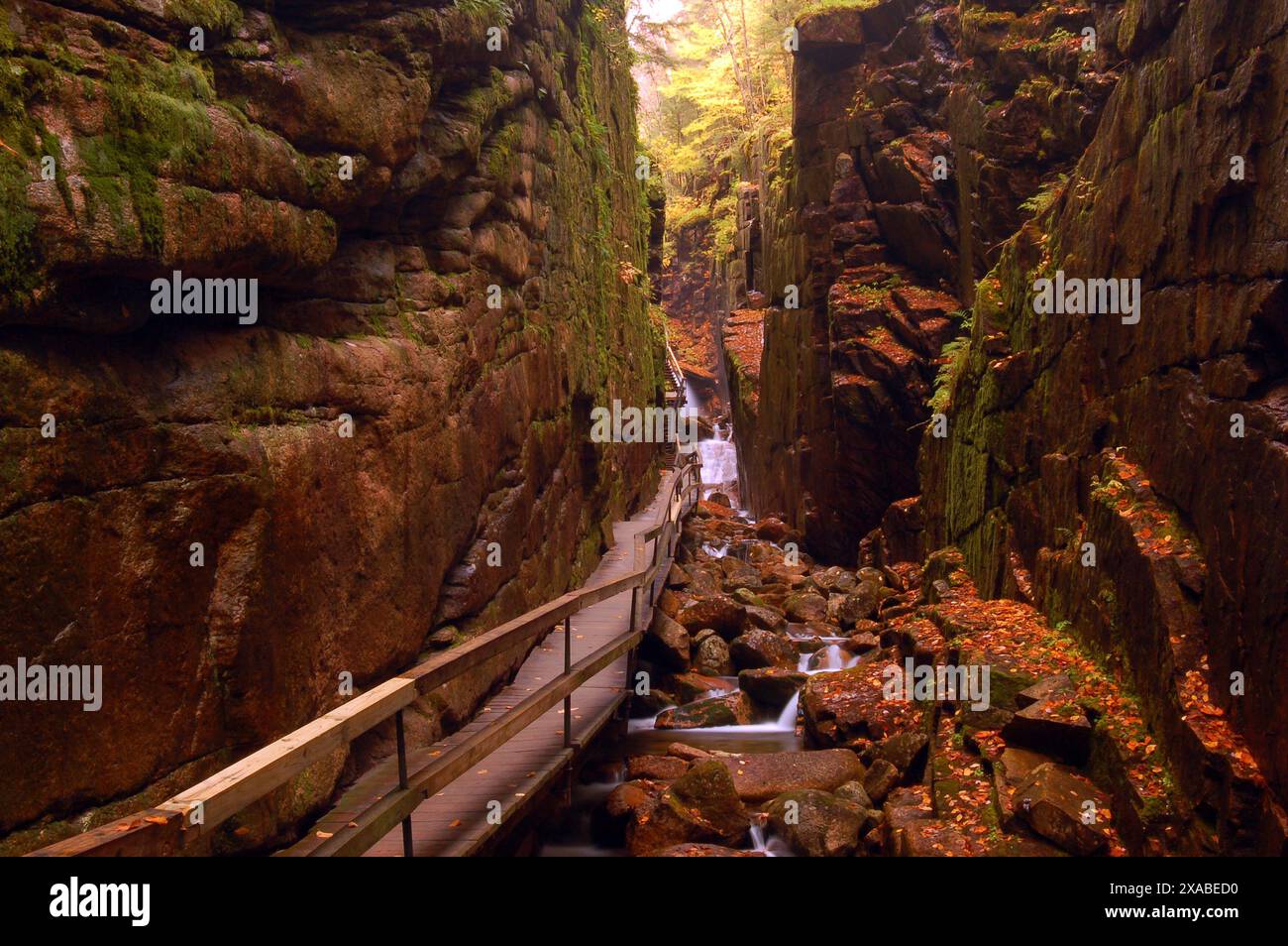The Flume Gorge, Franconia State Park, New Hampshire Stock Photo - Alamy
