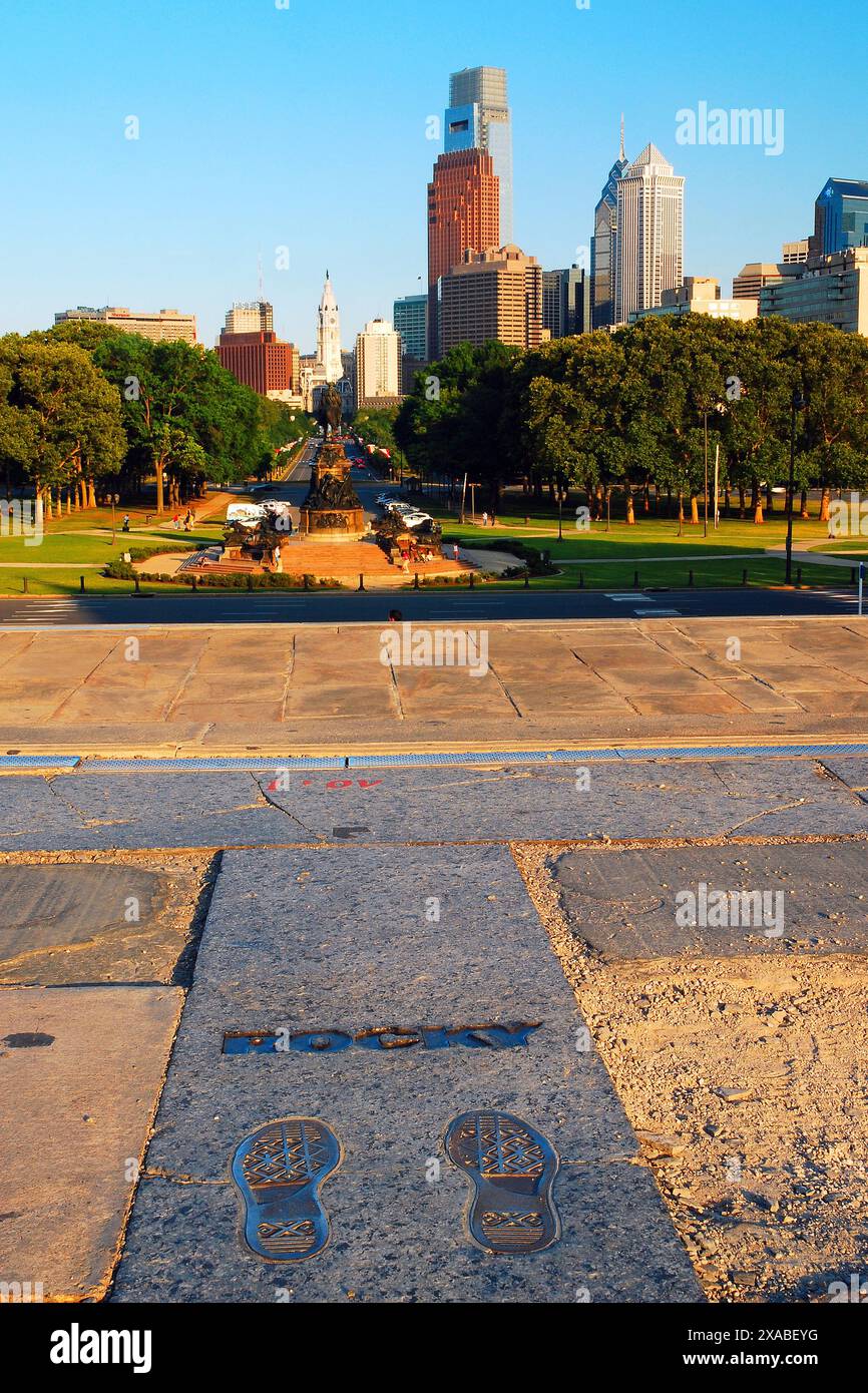 Footsteps at the Philadelphia Museum of Art shows where Rocky finished ...
