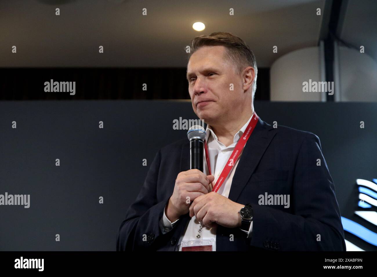 Minister of Health Mikhail Murashko delivers his speech at Prof Insider ...