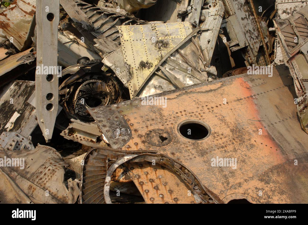 Smashed American combat aircraft constructed as a memorial to the ...