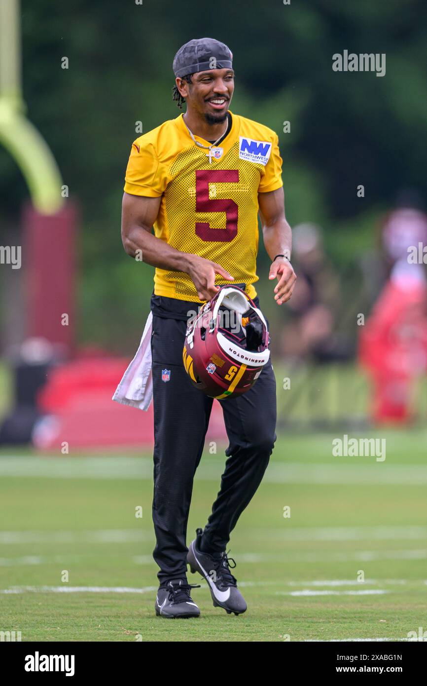 Ashburn, VA, USA. 05th June, 2024. Washington Commanders quarterback ...