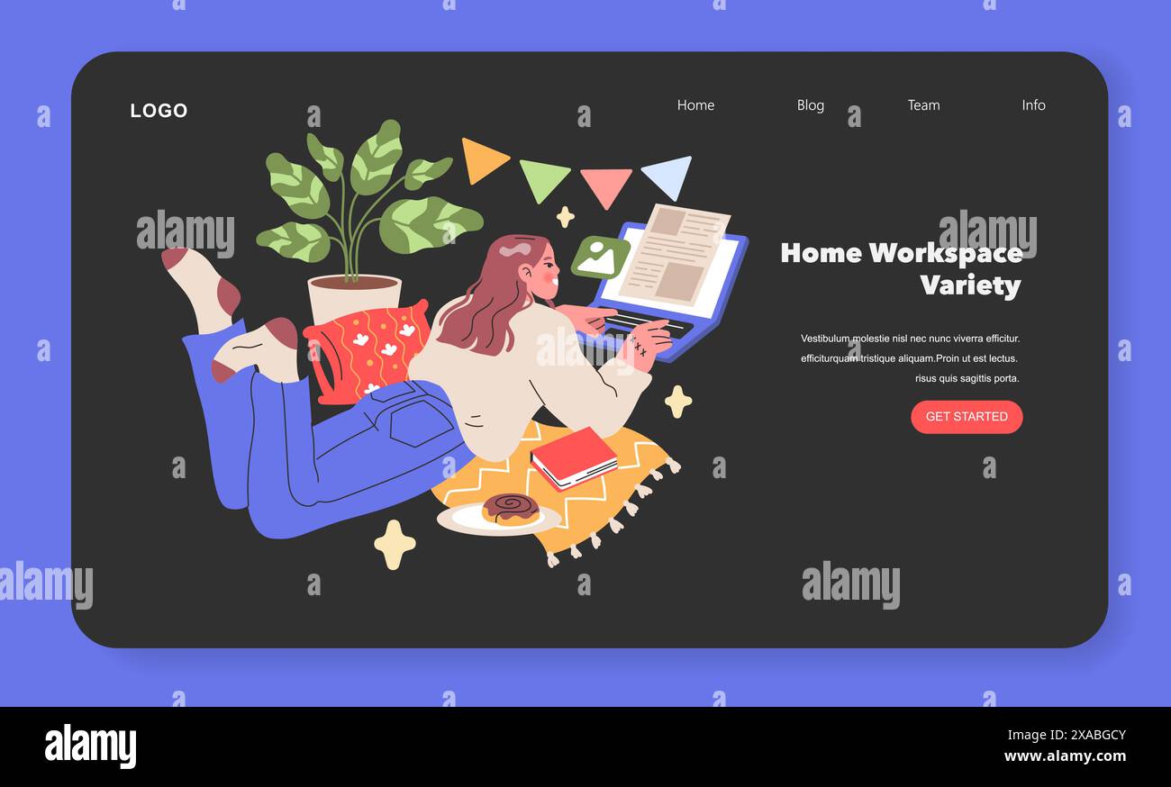 Home Workspace Variety illustration A relaxed professional engages in ...